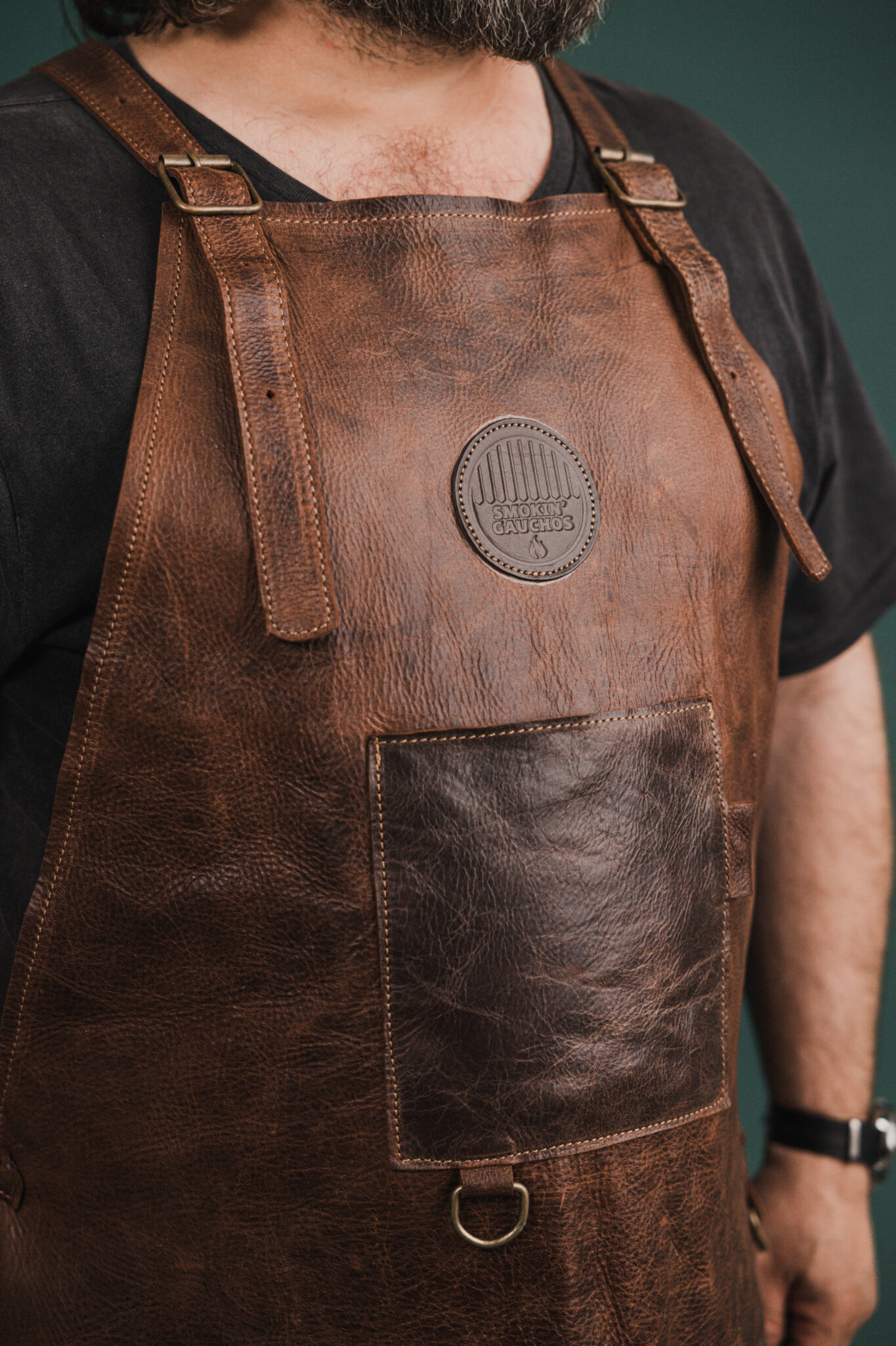 Brown Handmade Leather Apron - Smokin' Gauchos