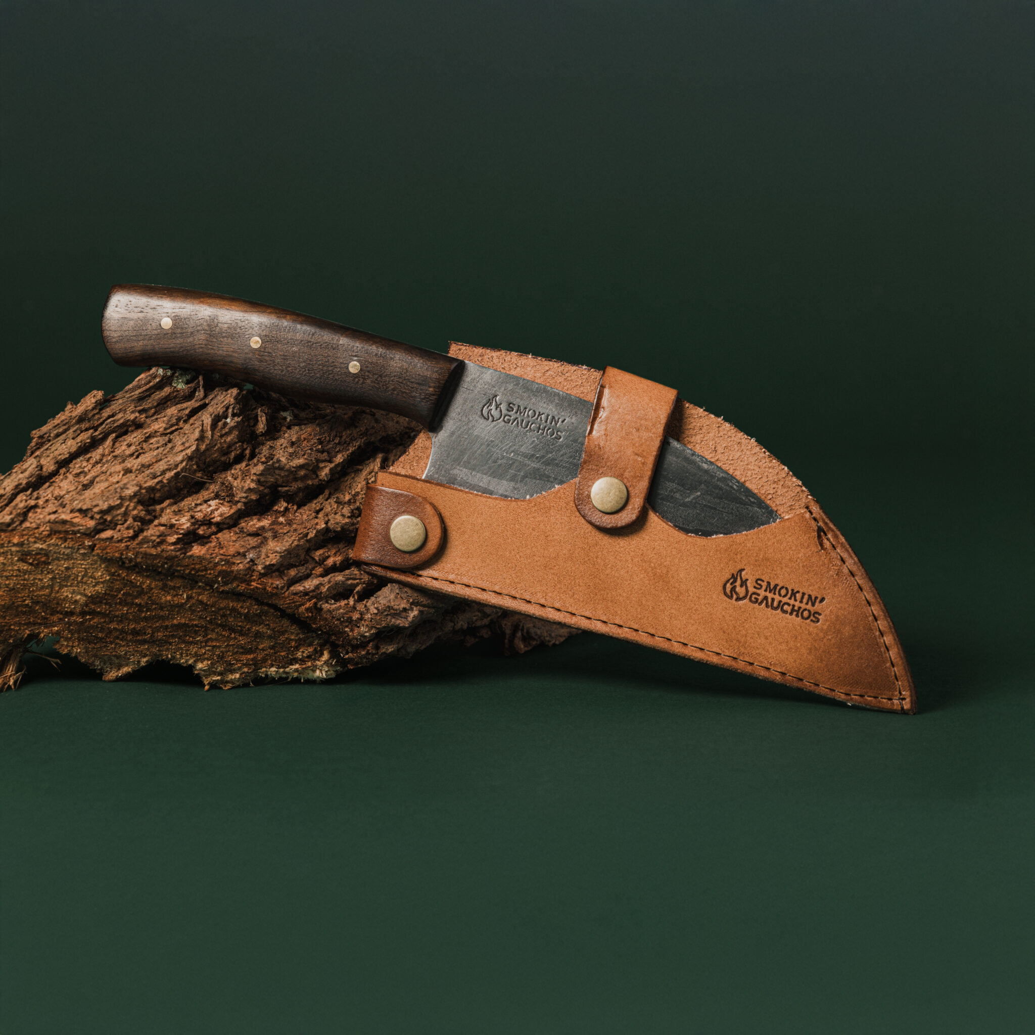 Handmade Serbian Cleaver & Leather Sheath - Smokin' Gauchos